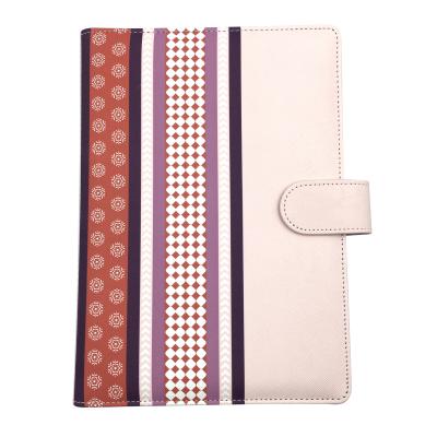 China B5 PU Leather Hardcover Notebook Pink 4C Buckle Closure with Notepad Phone Holder 200 Pages for sale