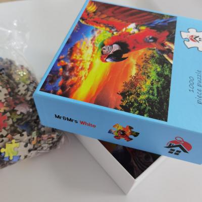 China Custom Paper Jigsaw Puzzles OEM ODM Children Cartoon Scenery 19.5x17cm Educational Toy for sale