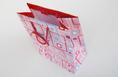 China 4C C1S Coated Card Small Printed Paper Bags 250 Gsm Custom Logo Gift Packaging for sale