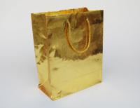 China Custom Printed Paper Gift Bags 200gsm Gold Paper 23x35x12.5cm SGS Certified for sale