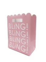 China Custom Logo Pink Paper Shopping Bags 4C CMYK Pantone Printing for Clothing Carrier Gift for sale