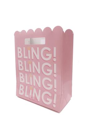 China Custom Logo Pink Paper Shopping Bags 4C CMYK Pantone Printing for Clothing Carrier Gift for sale