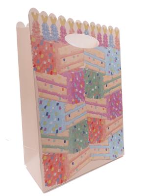 China 300gsm Kraft Paper Shopping Tote with Ribbon Handle Custom Logo Flexo Printing 5x3.75x8 inch for sale