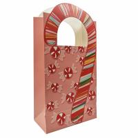 China 350gsm Pink Small Paper Candy Bags with Handles for Gift Shopping Custom for sale