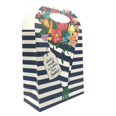 China Custom Die Cut Handle Paper Bags Art Paper Colorful CMYK Printing 250gsm for sale