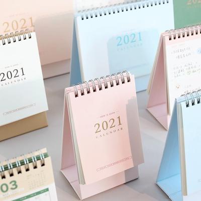 China Custom 2022 Small Desk Calendar 8x6 Inch Twin-Wire Binding Monthly Desktop Calendar for sale