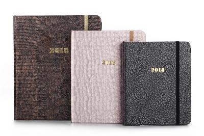 China Custom 7x9 Inch 250 Page Daily Planner Book with Gold Foil Stamping and Wire-O Binding for sale