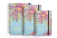 China 310g A5 Notebook Organizer 120GSM Personal Planner Gold Foil Wire Coil Binding SGS for sale