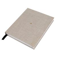 China A5 Cloth Fabric Cover Organizer Planner Book Gold Foil Binding with Silk Ribbon Bookmark 40 Sheets for sale