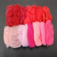 China 32mm Colored Polyester Fiber Red Pink PET Staple Fiber Recycled for sale