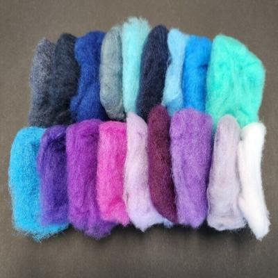 China Blue Purple Colored Polyester Fiber Staple Regenerated 20 Denier for sale