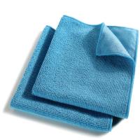 China Microfiber 2 in 1 Cloth Blue Color for Car Household Cleaning for sale