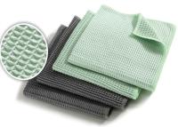China Green Black Microfiber Waffle Cloth for sale