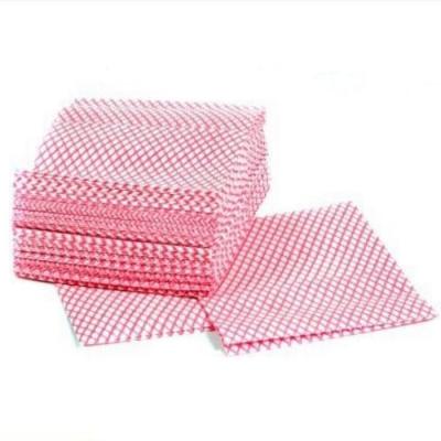 China Pink Disposable Cleaning Cloths Excellent Wet 30x50cm Window Cleaning Cloths for sale