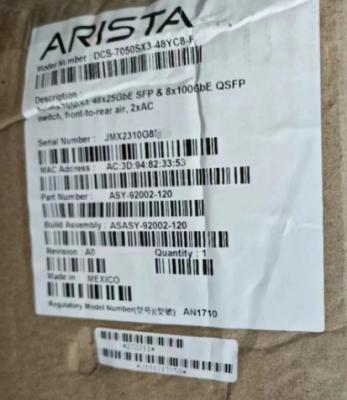 China Arista DCS-7050SX3-48YC8 All Optical Port 7050X3 Series 10/100G Data Center Switches for sale