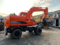 China Doosan DH150 Used Wheel Excavator Moving By Tires for sale