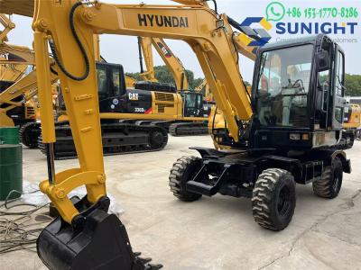 China Hyundai 60W-7 Used Wheel Excavator 6 Ton Mini Agricural Excavator Hyundai 60W-7 Construction Building Machinery for sale