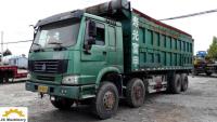 China Original Green Second Hand Dumper Truck 12 Wheels 380Hp Power Steering for sale