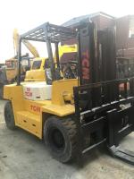 China TCM FD100 Used All Terrain Forklift , 10 Ton Industrial Forklift Truck for sale
