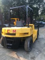 China TCM FD100 Used All Terrain Forklift , 10 Ton Industrial Forklift Truck for sale