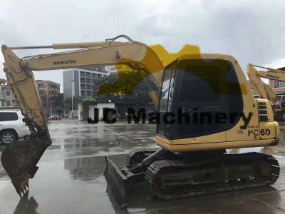 China 6 Ton Used Komatsu Excavator / Used Mini Diggers PC60-7 With Original Color for sale