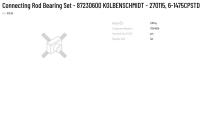 China KS Connecting Rod Bearing Set 87230600 KOLBENSCHMIDT 270115 6-1475CPSTD 270115-9 for Agricultural Machinery 100% Tested for sale