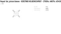 China Metal Repair Set Part number 92827960 piston/sleeve 275054 466714 421435E for Performance Standards by KOLBENSCHMIDT for sale