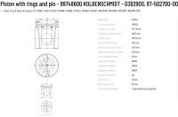 China DEUTZ Metal Competitive Original KS Piston with Rings and Pin 99748600 KOLBENSCHMIDT 0382900 87-502700-00 104L28 for sale