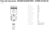 China 100% Tested Original KS Piston with rings and pin 90741600 KOLBENSCHMIDT 0379800 80-5104-00 87-501400-00 Guaranteed for sale