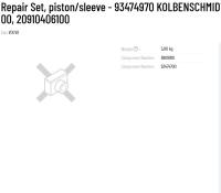China 100% Tested Metal Original KS Repair Set Piston/Sleeve 93474970 KOLBENSCHMIDT 0374782 14-400510-00 20910406100 Tested for sale