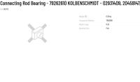 China DEUTZ Connecting Rod Bearing 02931409 20459147 099PL21067025 79262610 with DEUTZ Part Number by KOLBENSCHMIDT for sale
