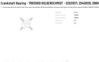 China Connecting Rod Bearing Original KS Crankshaft Bearing 78935610 KOLBENSCHMIDT for Construction Works 02931071 20459139 for sale