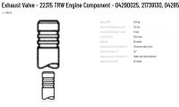 China TRW Exhaust Valve 22315 04290025 21739130 04285957 for deutz for sale
