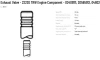 China DEUTZ Metal Exhaust Valve 22220 Engine Component 02409111 20565912 04802643 with High Corrosion Resistance for sale