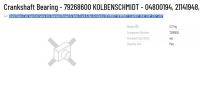 China Crankshaft Bearing 79268600 04800194 21141948 VOE20405516 for DEUTZ Volvo for sale