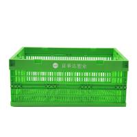 China Rectangle Collapsible Moving Boxes Bins Plastic Folding Crate Mesh 600x400x255mm for sale