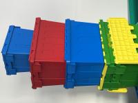 China 46L Recyclable Moving Boxes Stackable Crate for Warehouse Storage Needs for sale