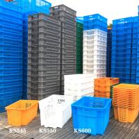 China Plastic Perforated Vegetable Turnover Basket for Plastic Warehouse Storage Mesh Style for sale