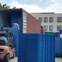 China Solid Box Warehouse Stacking PP Attached Lid Nesting Plastic Crate for Easy Assembly for sale
