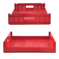 China Stackable and Foldable Nestable Bread Crates Mesh Stacking Plastic Turnover Crate for sale