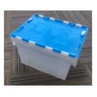 China Solid Box Style PP Industrial Storage Nestable Moving Tote Plastic Crate with Lids for sale