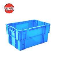 China Wine Stackable Milk Crate Storage 595x395x300mm Warehouse Transport Foldable for sale