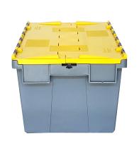 China External Size 600*400*315mm Stackable Nesting Crate PP Plastic Crates Blue Solid Box for sale