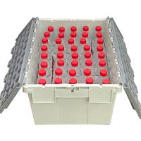 China Solid Box Nesting Crates Attached Lid PP Logistic Transport Plastic for Recyclable 56L for sale