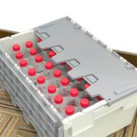 China Solid Box Nesting Crates Attached Lid PP Logistic Transport Plastic for Recyclable 56L for sale