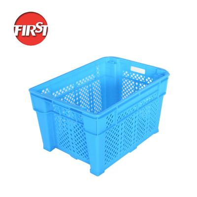 China Functional Design Silk Printing Custom Plastic Shipping Crates for Fruits and Vegetables for sale