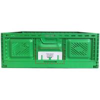 China Silk Printing Plastic Folding Collapsible Mesh Storage Moving Crates 23.62