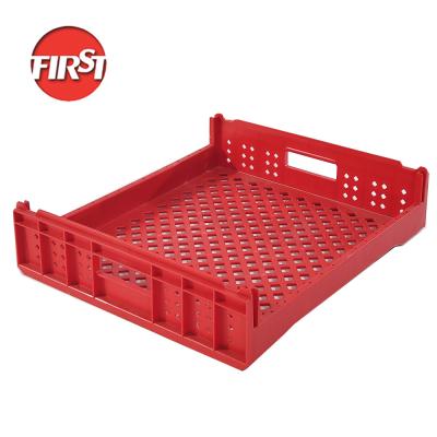 China PP Rectangle Plastic Box Nestable Turnover Storage Crate Space Saving  510x450x105mm for sale