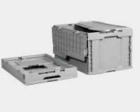 China Storage Cloth Grocery Crate with Lid Foldable and Stackable Internal Size 555*360*300mm for sale
