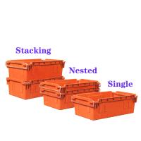 China Metal Handle Plastic Crates for Customized Vegetable Storage Internal Size 640*345*230mm for sale